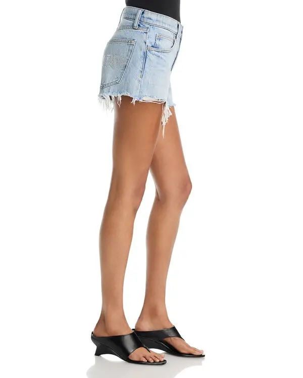 Alexander Wang Embellished High Rise Jean Shorts