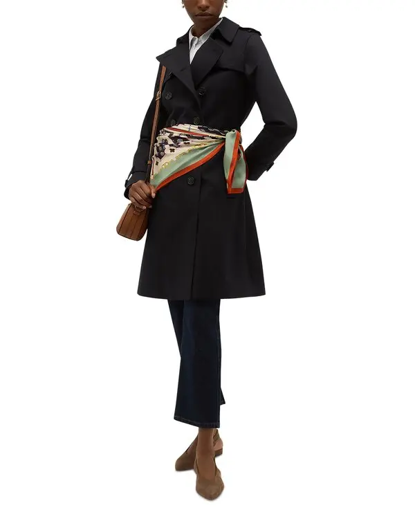 HOBBS LONDON Double Breasted Trench Coat - Navy