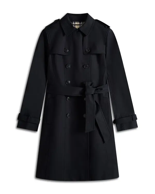 HOBBS LONDON Double Breasted Trench Coat - Navy
