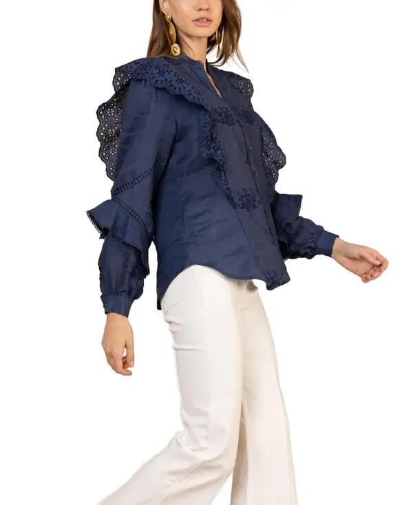 Hale Bob Eulalia Linen Top
