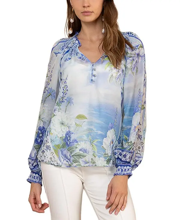 Hale Bob Jill Voile Top - Blue
