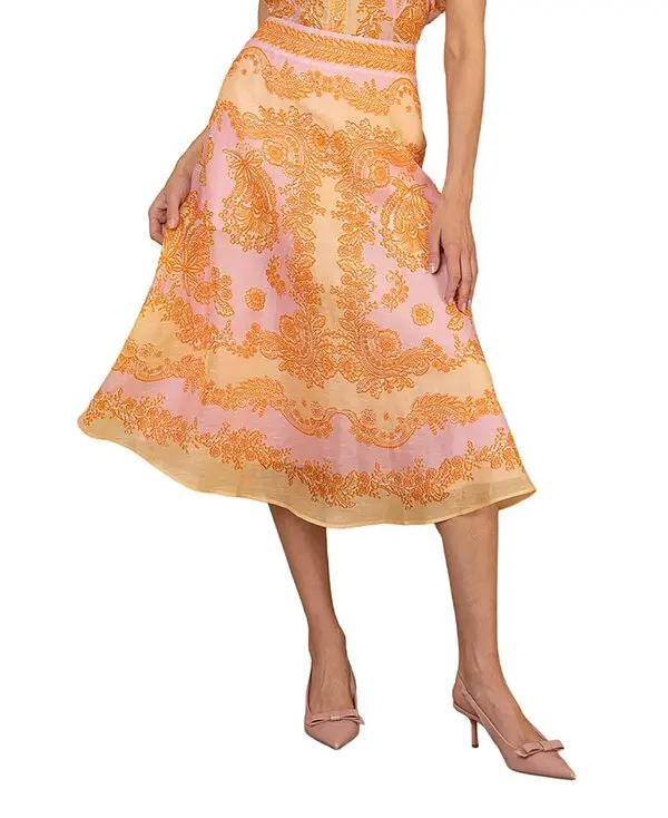 Hale Bob Winslow Linen Organza Skirt - Pink