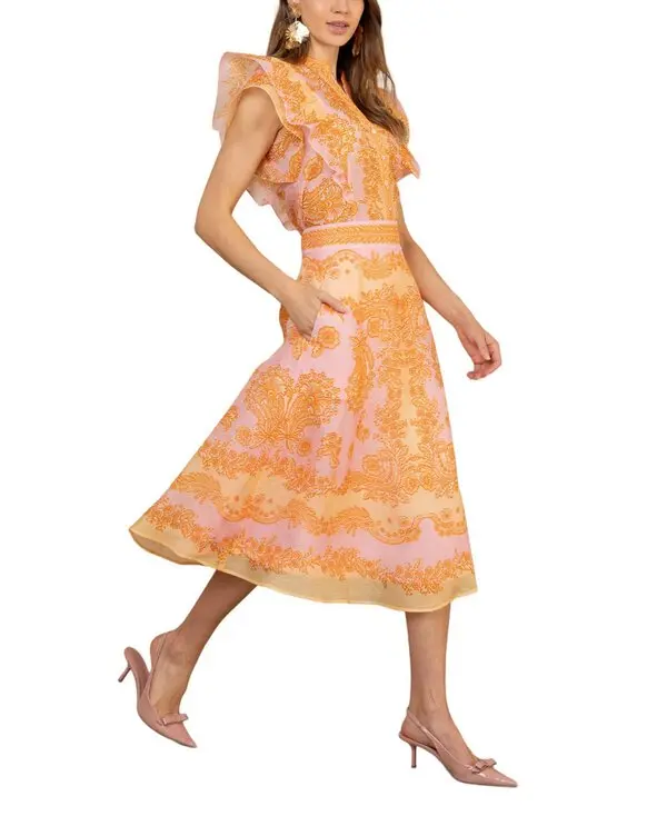 Hale Bob Winslow Linen Organza Skirt - Pink