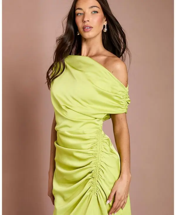 Coast One Shoulder Satin Midi Dress