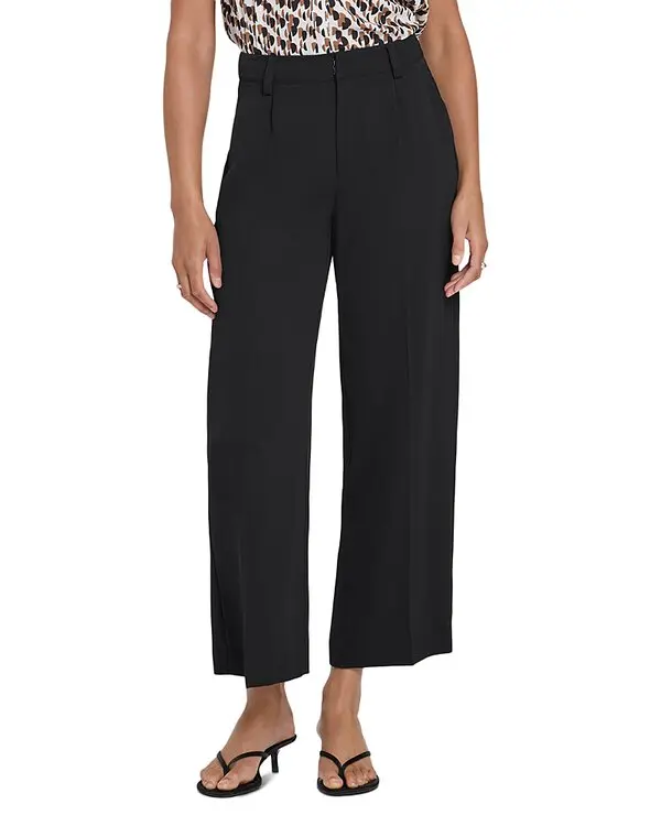 NYDJ Wide Leg Ankle Trouser Pants - Black