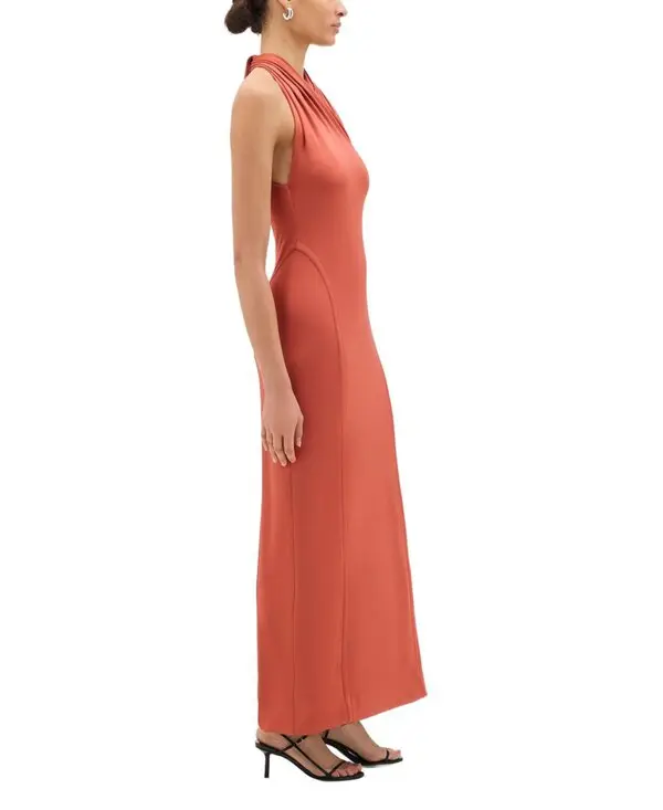 Another Tomorrow Gathered Halter Dress