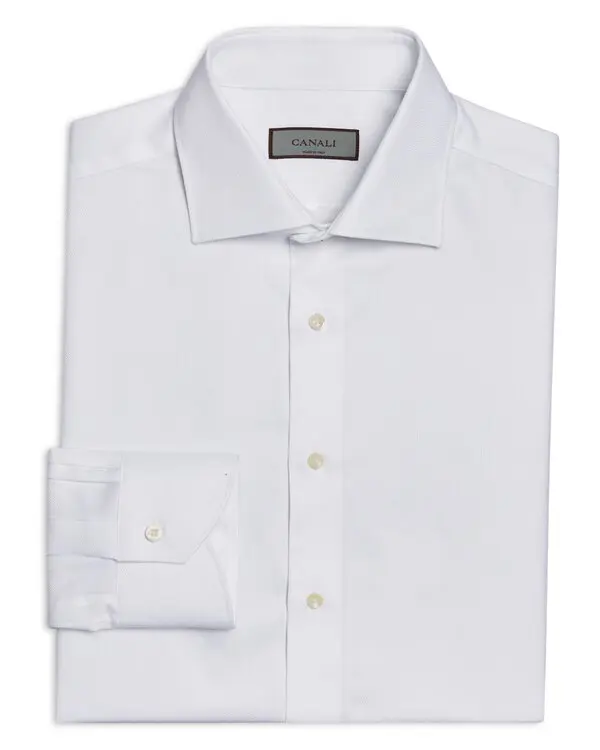 Canali Micro Chevron Dress Shirt