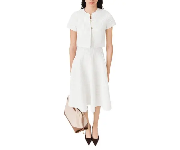 Maje Ribbed Short Sleeve Cardigan