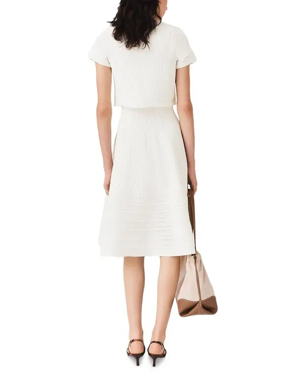 Maje Ribbed Short Sleeve Cardigan