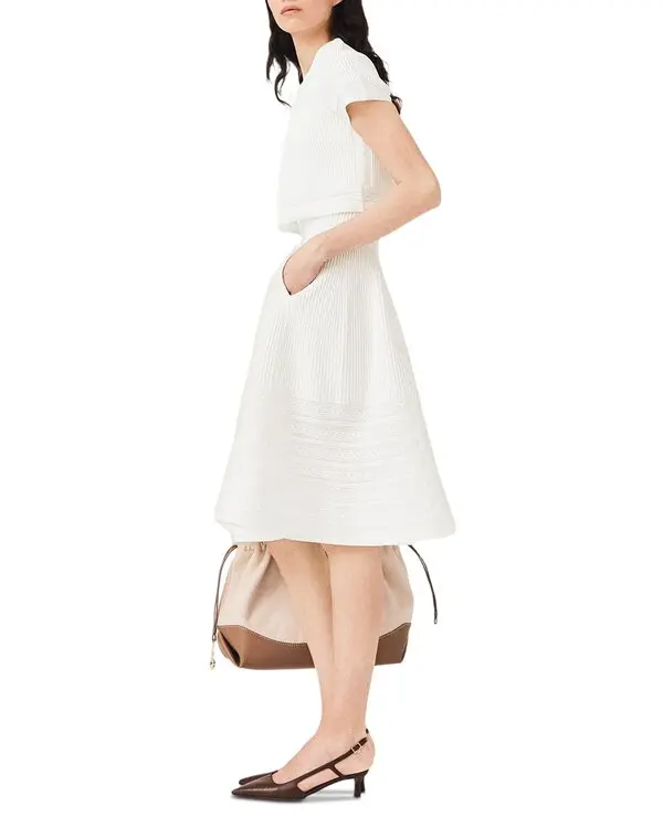 Maje Ribbed Short Sleeve Cardigan