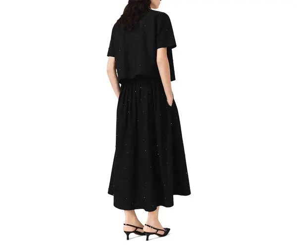 Maje Embellished Flared Midi Skirt