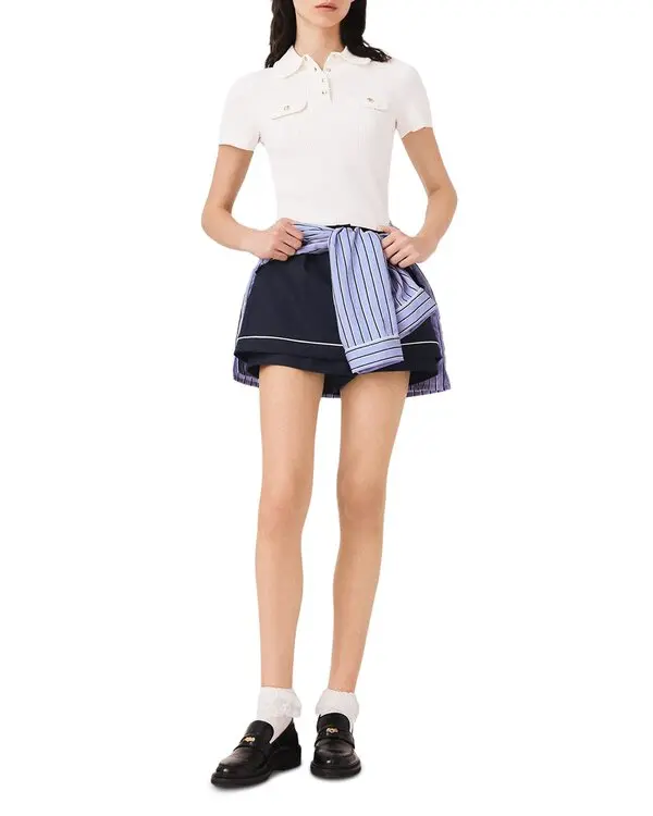 Maje Chest Pocket Short Sleeve Polo