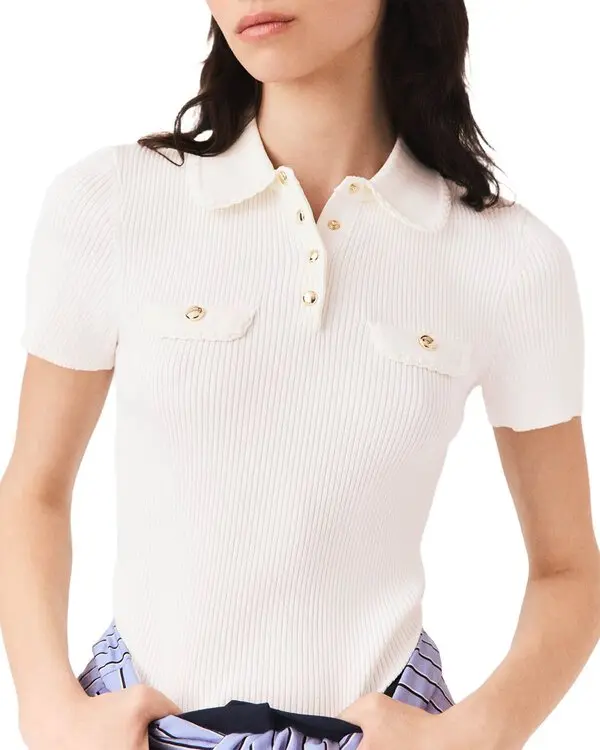 Maje Chest Pocket Short Sleeve Polo