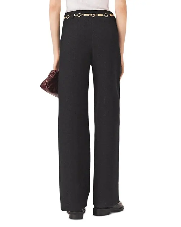 Maje Lurex Tweed High Rise Pants
