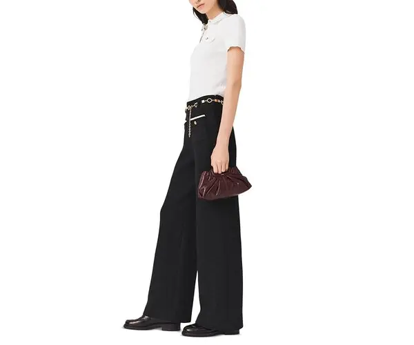 Maje Lurex Tweed High Rise Pants