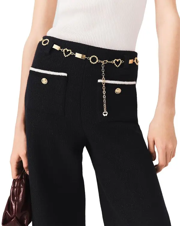 Maje Lurex Tweed High Rise Pants