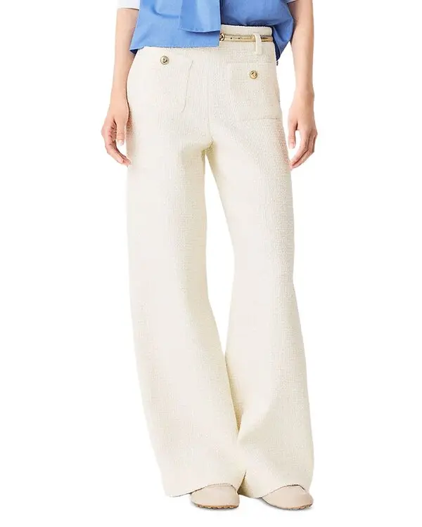 Maje Lurex Tweed High Rise Pants