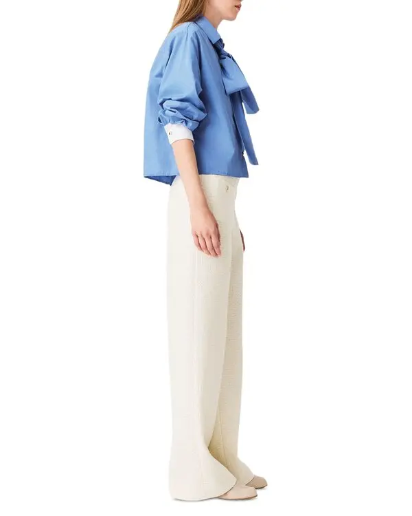 Maje Lurex Tweed High Rise Pants