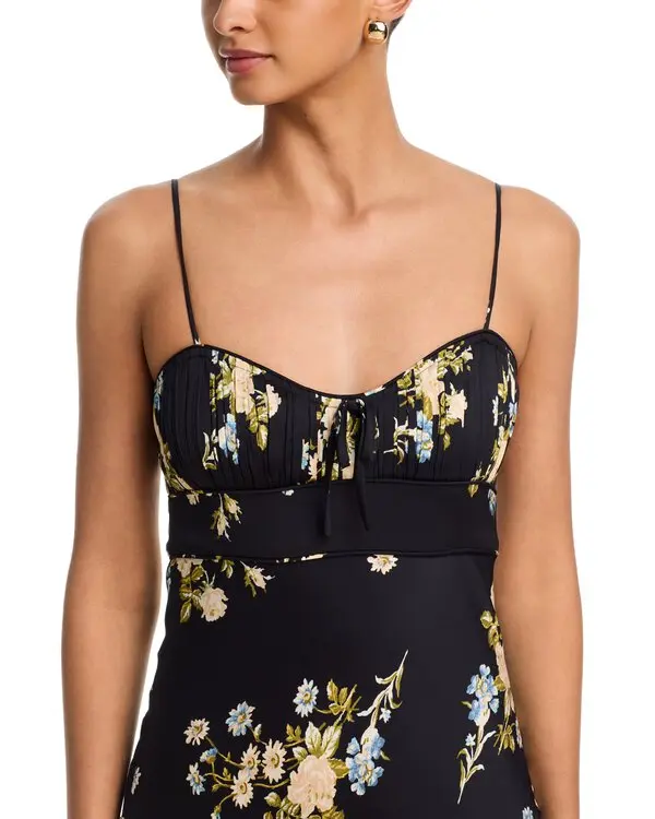 Veronica Beard Kieren Floral Print Silk Blend Midi Dress
