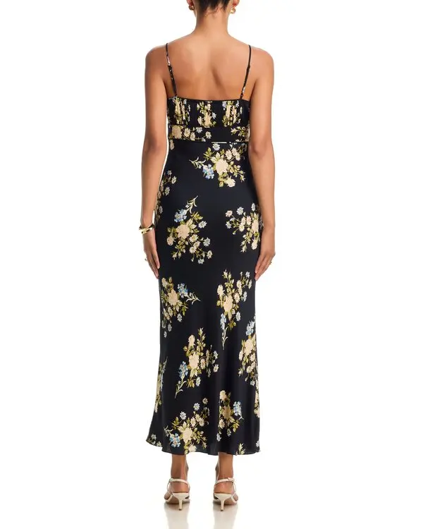 Veronica Beard Kieren Floral Print Silk Blend Midi Dress