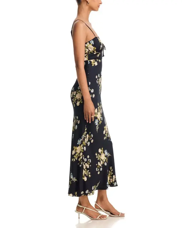 Veronica Beard Kieren Floral Print Silk Blend Midi Dress