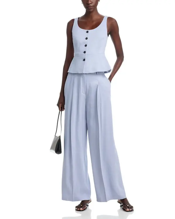 Theory Wide Leg Pleated Trousers