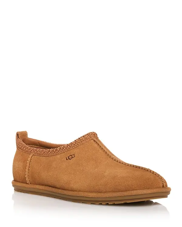UGG Tasman Leather Deconstructed Clogs - Chestnut