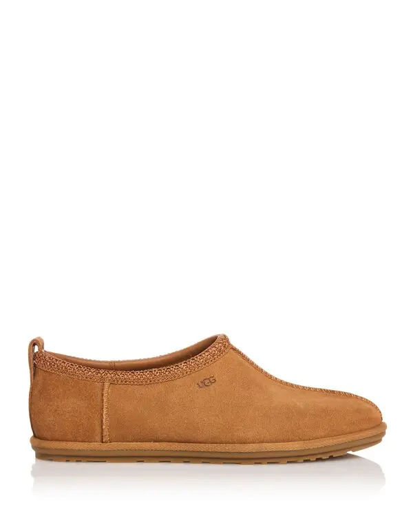 UGG Tasman Leather Deconstructed Clogs - Chestnut