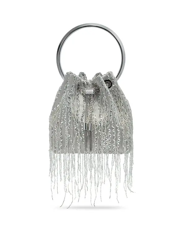 JIMMY CHOO Bon Bon Braided Fringe Top Handle Bag