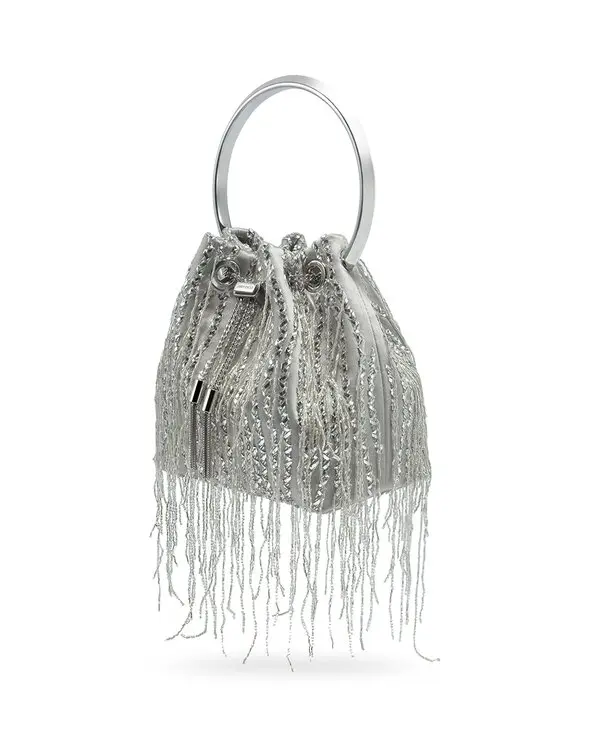 JIMMY CHOO Bon Bon Braided Fringe Top Handle Bag