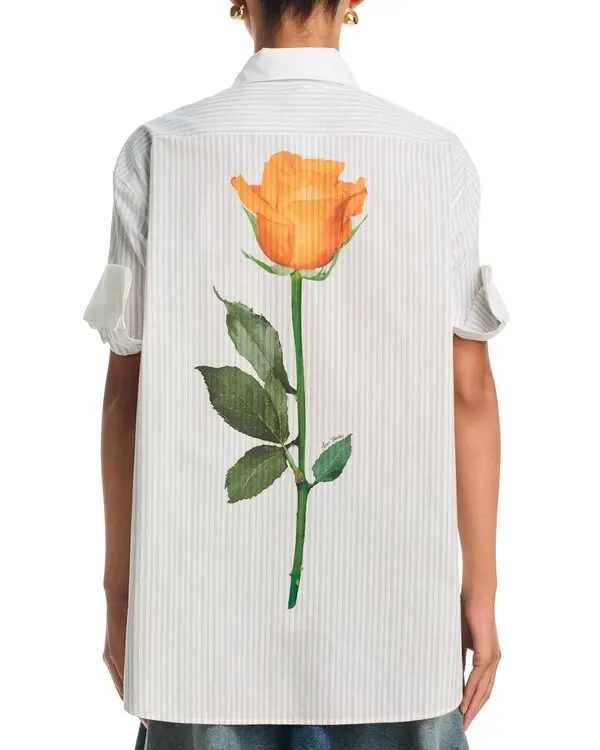 Acne Studios Yellow Rose Striped Cotton Shirt