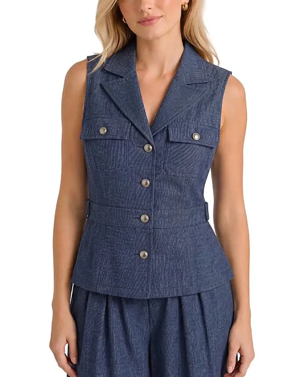 LIVERPOOL Peplum Hem Notched Lapel Vest