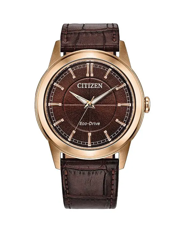 Citizen Rolan Leather Strap Watch, 41mm