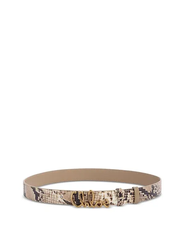 Chloé Iconic Reversible Leather Belt - Beige/brown