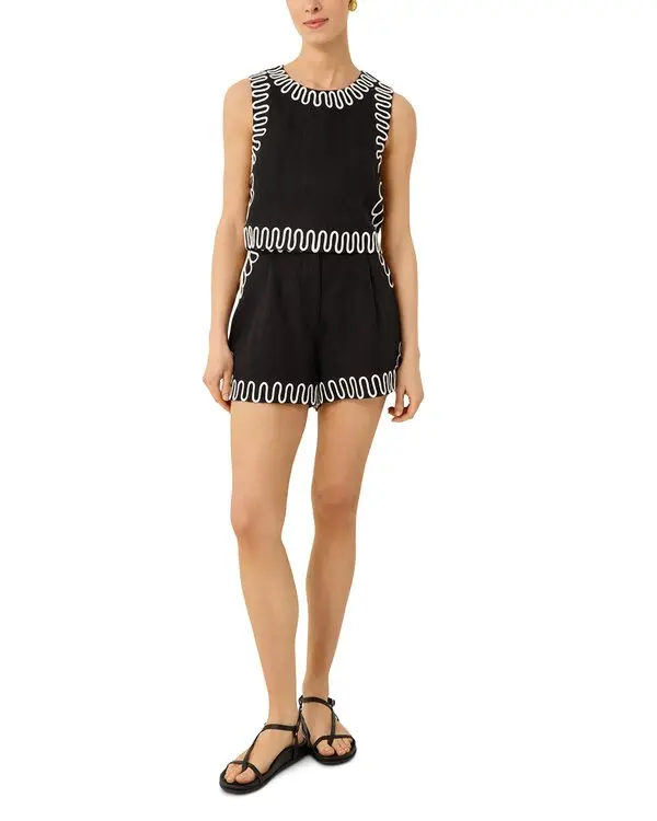 MARIE OLIVER Blanche Soutache Trim Shorts