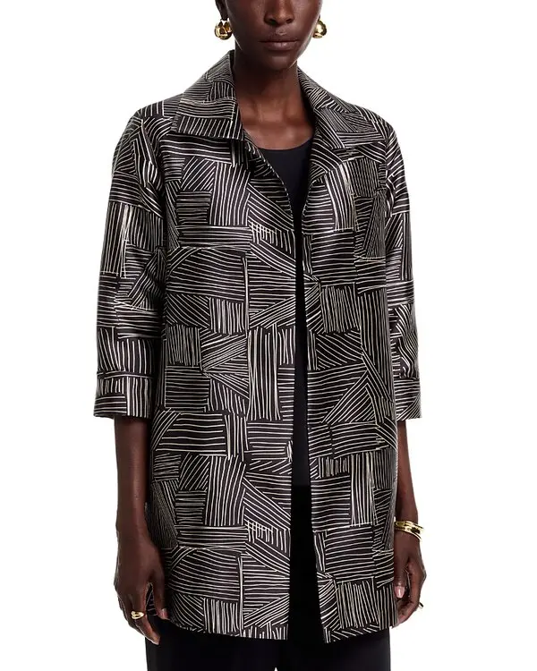 Caroline Rose Geometric Print Jacket