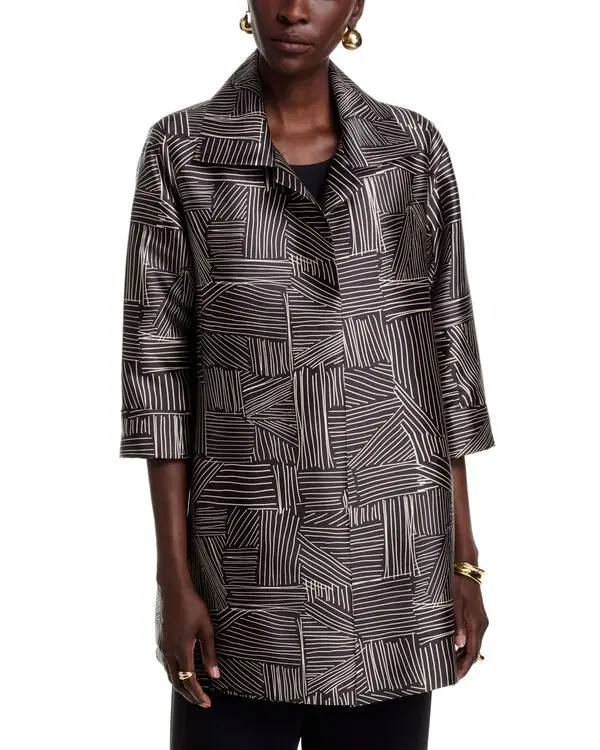 Caroline Rose Geometric Print Jacket