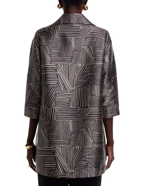 Caroline Rose Geometric Print Jacket