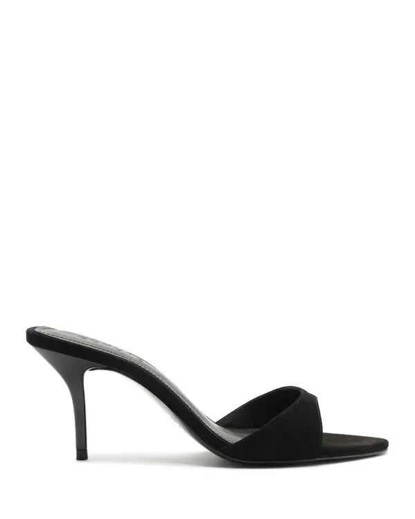 Schutz Elodie Suede Pointed Sandals - Black Suede