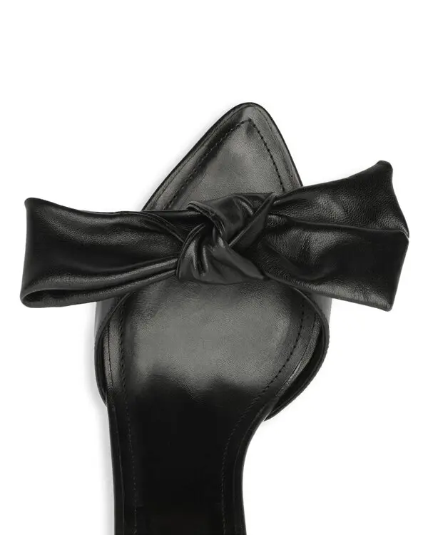 Schutz Elodie Leather Bow Sandals - Black