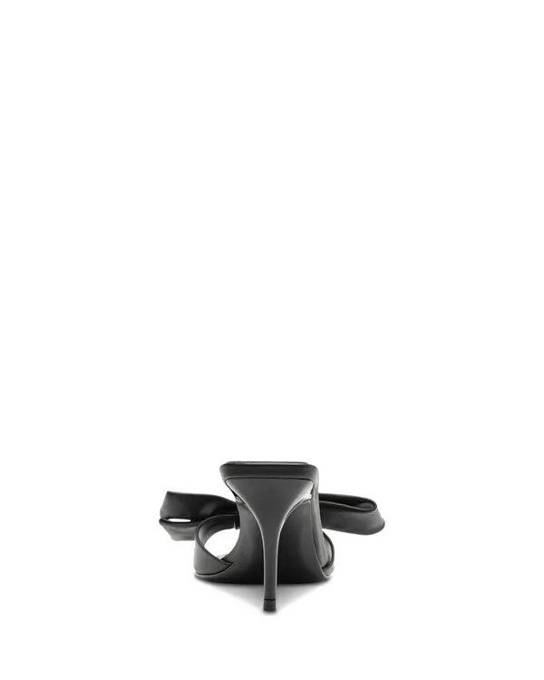 Schutz Elodie Leather Bow Sandals - Black