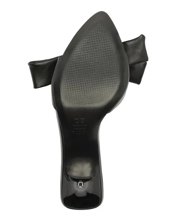 Schutz Elodie Leather Bow Sandals - Black