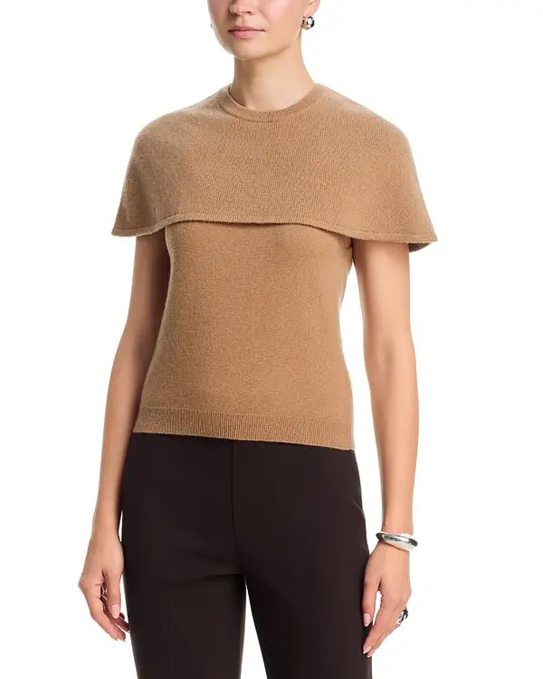 Simkhai Yuki Cashmere Short Sleeve Cape Top