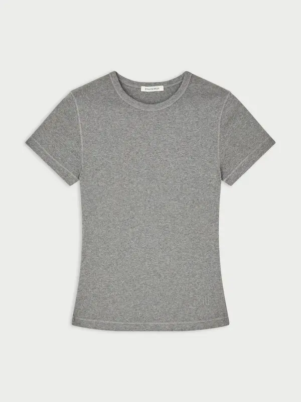 BY MALENE BIRGER Alicia Organic Cotton T-shirt - Grey Melange
