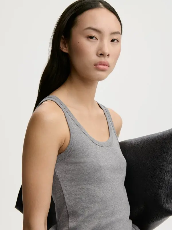 BY MALENE BIRGER Dali Organic Cotton Tank Top - Grey Melange