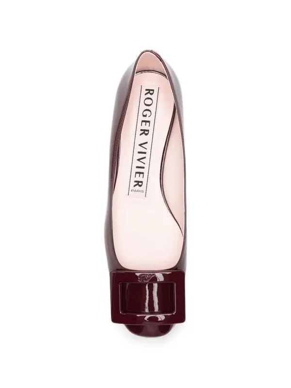 ROGER VIVIER Round Toe Patent Leather Ballet Flats
