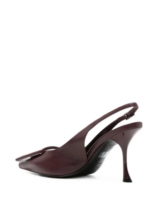 ROGER VIVIER Viv Ville Leather Slingback Pumps With Buckle Detail