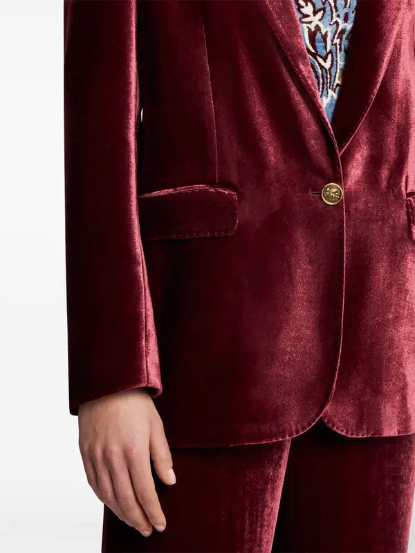 Etro Velvet Single-breasted Blazer Jacket