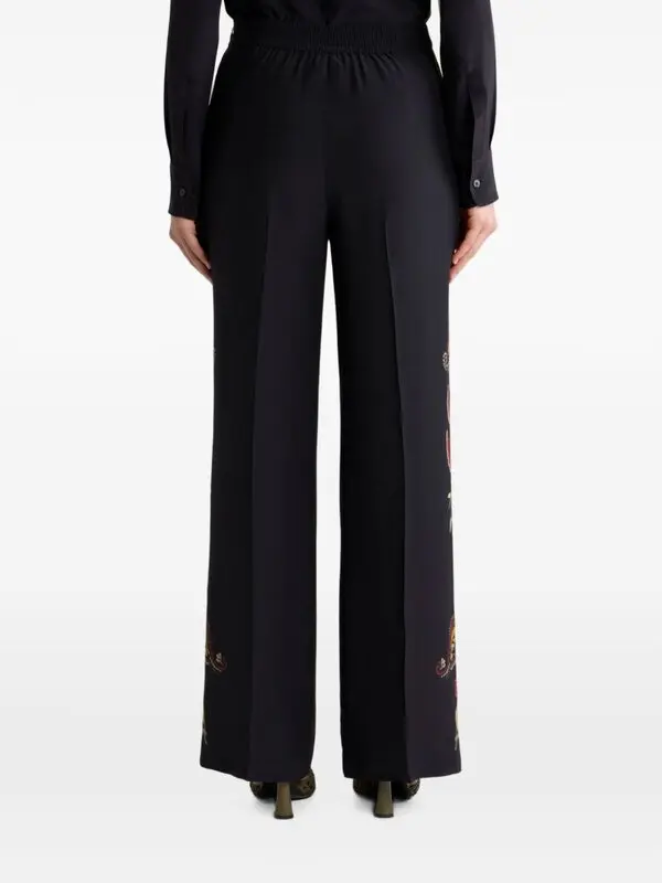Etro Silk Trousers With Embellished Side Panels