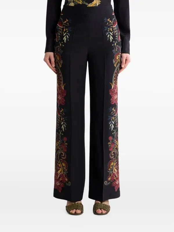 Etro Silk Trousers With Embellished Side Panels
